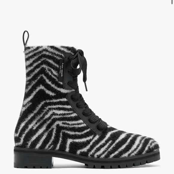 kate spade | Shoes | Kate Spade Black And White Zebra Combat Boots Bnib ...